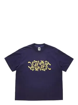 VOWELS Double Scribble Tee - Navy