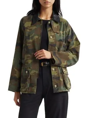 NILI LOTAN Andrew Stretch Cotton Military Jacket - Camouflage