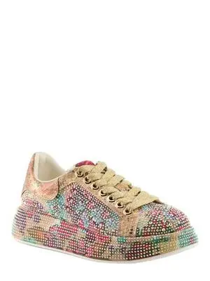 SPRING STEP SHOES Embellished Platform Sneakers - Gold Multi