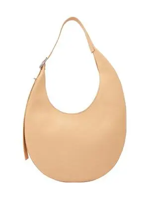 BEHNO Large Ina Crescent Shoulder Bag Peach