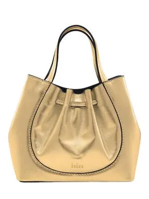BEHNO Mini Katrina Metallic Leather Crossbody Tote - Gold