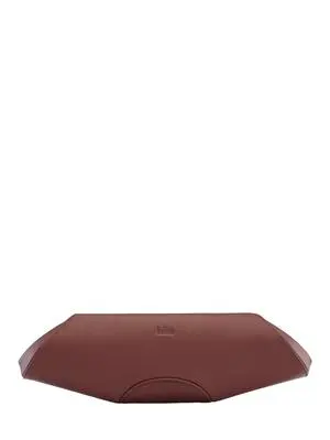 BEHNO Elizabeth Leather Baguette Clutch - Brick
