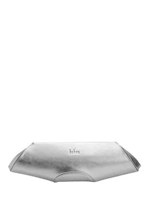 BEHNO Elizabeth Leather Baguette Clutch - Silver