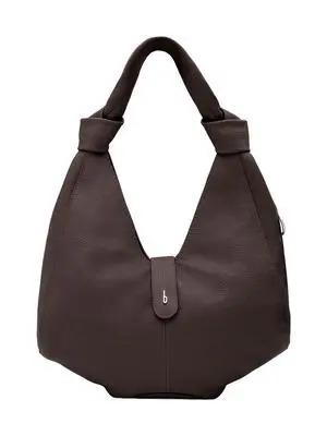 BEHNO Nelli Pebble Leather Hobo Bag - Cacao