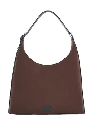 BEHNO Canvas Shoulder Bag - Cacao/black