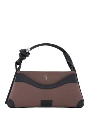 BEHNO Melina Canvas Crossbody Satchel - Cacao/black