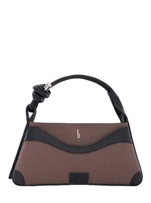 BEHNO Melina Canvas Crossbody Satchel - Cacao/black