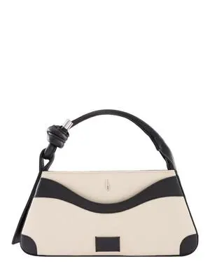 BEHNO Melina Canvas Crossbody Satchel - Sand/black