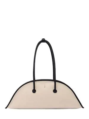 BEHNO Laverne Canvas Bowler Bag - Sand/black