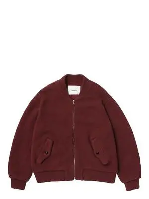 VOWELS Hand-knitted Bomber Jacket - Madame Red