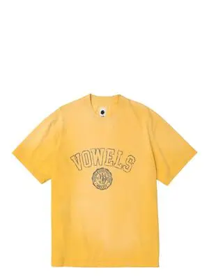 VOWELS Faded Collegiate Tee - Dusty Yellow