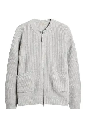 FRIZMWORKS Wool Deck Zip Cardigan - Light Gray