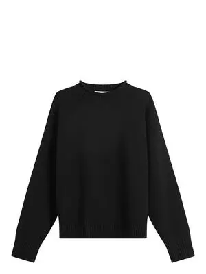 Studio Nicholson Hirst Wool Cotton Roll Edge Jumper - Black