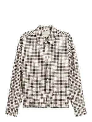 Studio Nicholson Nostra Cotton Check Shirt - Canvas/black Check