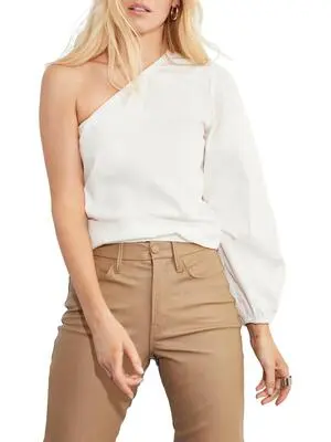 MARCELLA Cotton Poplin One-shoulder Top - Off White