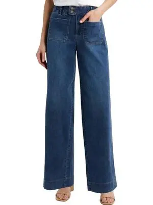 WIT & WISDOM Patch Pocket High Waist Wide Leg Jeans