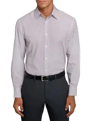 W.R.K Slim Fit Stripe Dot Performance Dress Shirt - Khaki