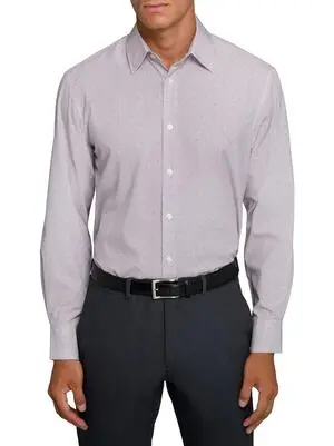 W.R.K Regular Fit Stripe Dot Performance Dress Shirt - Khaki