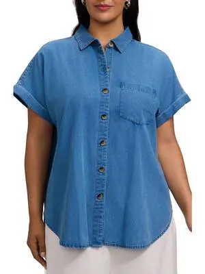 Foxcroft Abigail Denim Shirt - Medium Wash