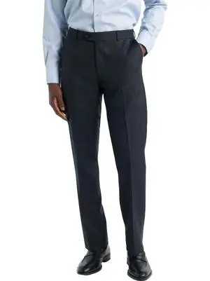 BERLE Flat-Front Straight-Leg Twill Dress Pants