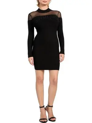 Guess Jeena Embellished Mini Dress - Jet Black-black
