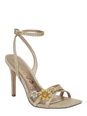 CIRCUS NY BY SAM EDELMAN Bria Floral Ankle Strap Sandals - Light Natural