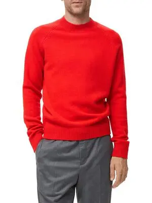 Mango Raglan Sleeve Wool Sweater - Red