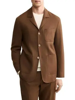 Mango Wool-blend Sport Coat - Orange Brown
