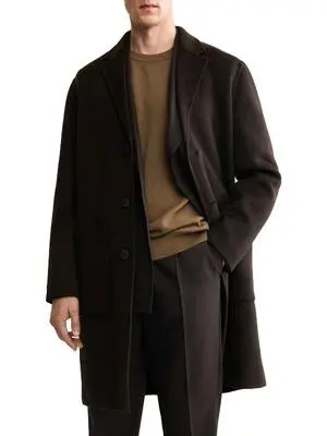 Mango Handmade Wool-blend Melton Overcoat - Brown
