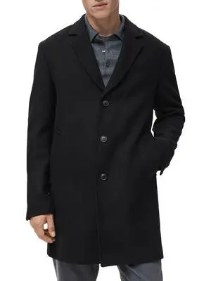 Mango Wool-blend Single-breasted Coat - Black