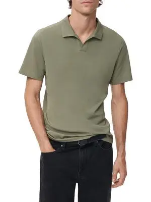 Mango Slim Fit Johnny Collar Piqué Polo - Dark Green
