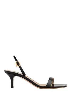 GIANVITO ROSSI Ribbon Kitten Sandals - Black -  Patent Calf