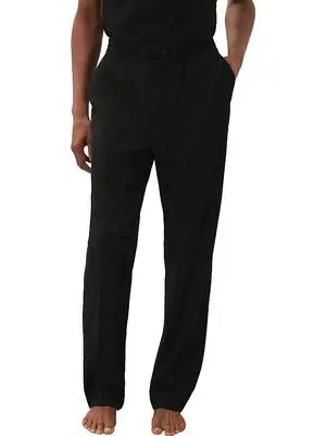 REISS Textured Wide-leg Trousers - Black