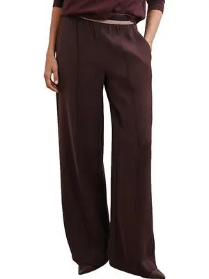 REISS Sonnie Wide Leg Pants - Burgundy