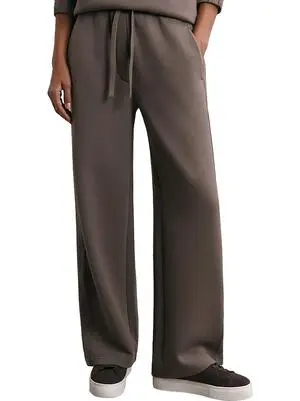 REISS Laney Wide Leg Jogger Pants - Taupe Brown