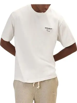 REISS Oversized Fit Principal Embroidered Tee - White
