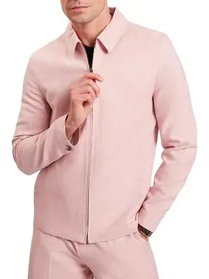 Ted Baker London Linen Blend Harrington Jacket - Light Pink