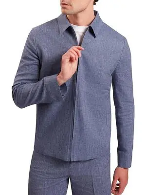 Ted Baker London Linen Blend Harrington Jacket - Navy