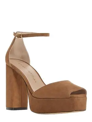 STUART WEITZMAN Sabrina Platform Sandals - Toasted Almond