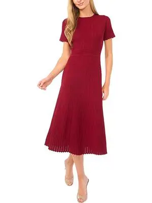 Ted Baker London Short Sleeve Crew Neck Midi Dress - Candy Heart