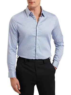 Ted Baker London Danner Slim Fit Button Front Shirt - Light Blue