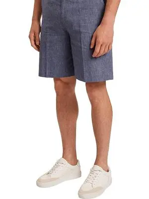 Ted Baker London Slim Fit Linen Shorts - Navy