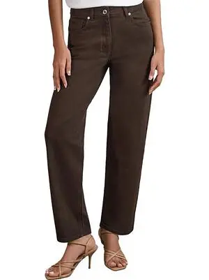 REISS Mid-rise Straight Leg Jeans - Chocolate