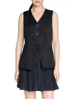 Sandro Nilda Short Bubble Dress - Black