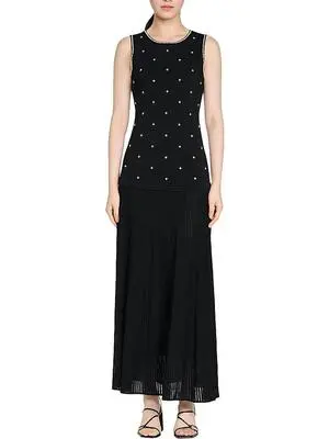 Sandro Theodora Embellished Maxi Dress - Black