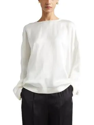 TOTEME Boxy Satin Top - White