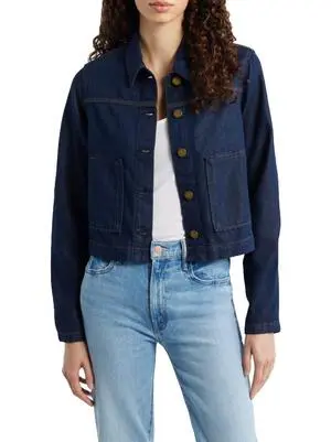 Rag & Bone Adrianna Crop Featherweight Denim Jacket - Dusk Rinse