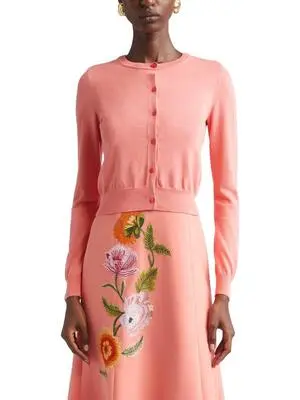 Carolina Herrera Silk-cotton Cardigan - Sunset
