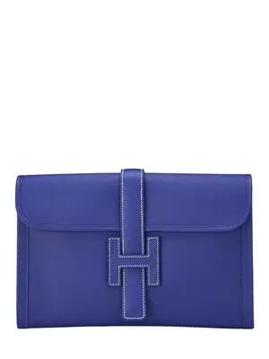 Hermès Epsom Jige Clutch - Blue Electric