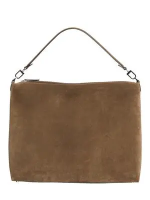 TOTEME Medium Bevel Corded Suede Hobo Bag - Dark Taupe